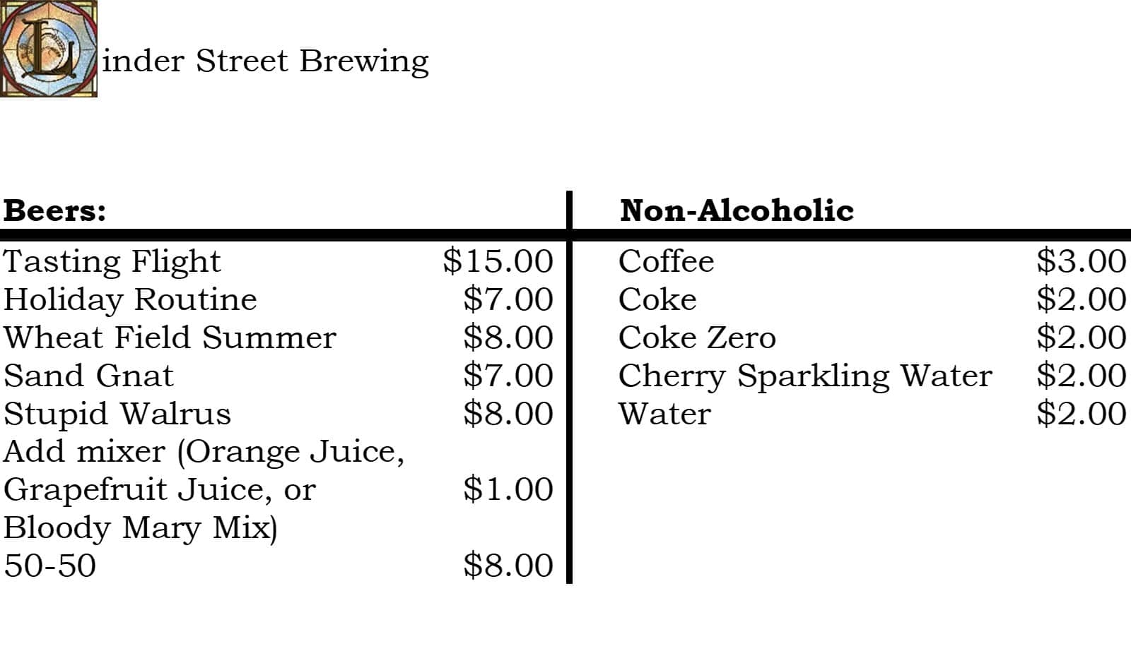 Contact Us - Linder Street Brewing Company